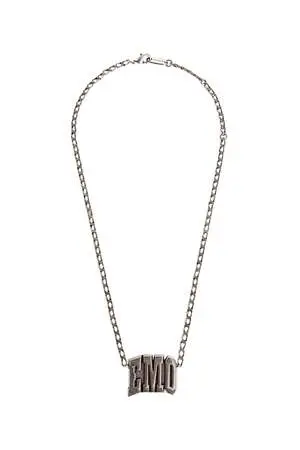 Balenciaga 3-letter Emo Pendant Necklace - Silver
