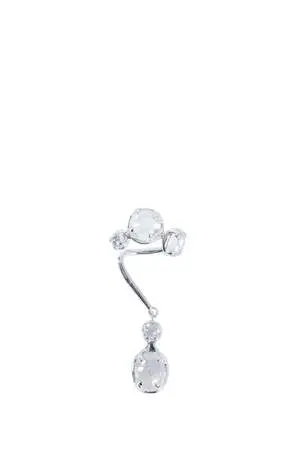 ALAN CROCETTI Clear Drip" Ear Cuff With Zirconia - Silver