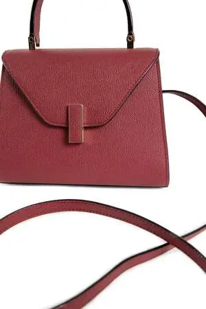 VALEXTRA Top Handle Bag With Signature Black Lacquered Costa Edges