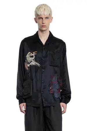MAHARISHI Crow And Heron Camp Collar Shirt