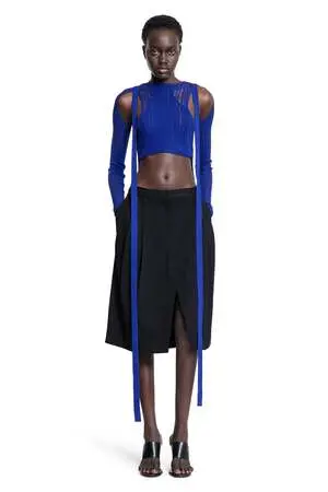 HALOS Asymmetrical Striped Knit Top