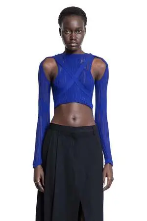 HALOS Asymmetrical Striped Knit Top