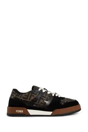 Fendi Match Low-top Sneakers With Ff Jacquard - Black