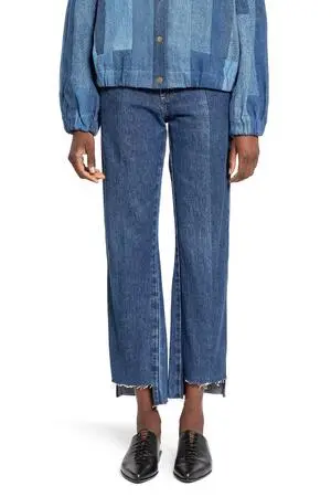 E.l.v. Denim Ankle Length Bottoms For Women