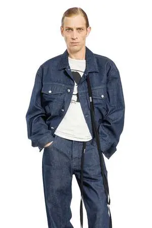 ANN DEMEULEMEESTER High-comfort Denim Jacket With Ribbon Detail - Blue