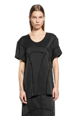YEHUAFAN Overlock Silk Satin T-shirt