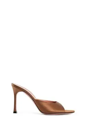 Amina Muaddi Alexa Satin 95 Mules - Brown