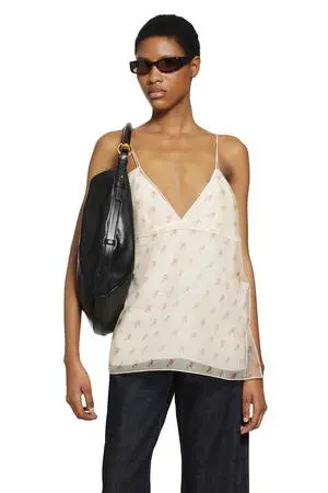 Khaite Timy Printed Silk Organza Camisole