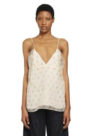 Khaite Timy Printed Silk Organza Camisole