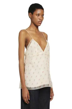 Khaite Timy Printed Silk Organza Camisole