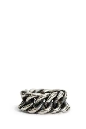 UGO CACCIATORI Chain Link Ring In Sterling