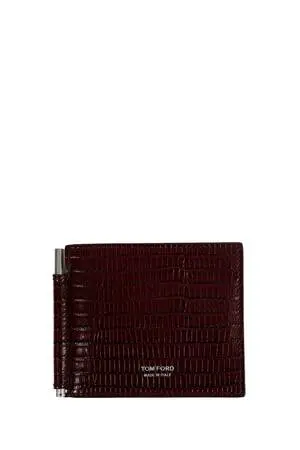 TOM FORD Printed Tejus Money Clip Wallet - Red