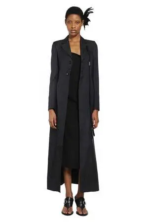 ANN DEMEULEMEESTER X-long Fitted Coat - Blue