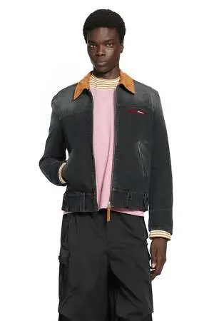 Marni Canvas Jacket With Contrast Collar - Black