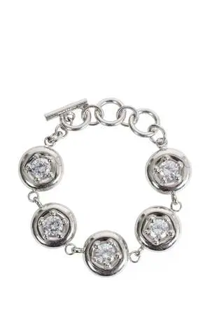 PANCONESI Tone Crystal Chain Bracelet - Silver