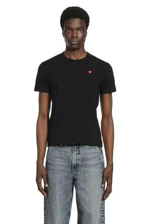 Play Comme Des Garcon Small Heart Cotton T-shirt - Black