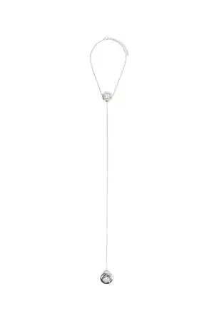PANCONESI Blow Up Crystal Tie Necklace - Silver
