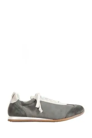 UMA WANG Canvas And Suede Lace-up Sneakers - Grey