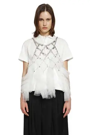 Noir Kei Ninomiya Metallic Star Chain Crop Top