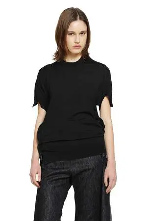 Junya Watanabe Short Sleeve Wool Sweater With Slits