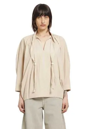 LEMAIRE Cotton Blouse With Integrated Scarf Detail
