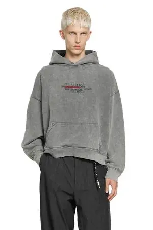 SONG FOR THE MUTE It's A Holiday" Embroidered Terry Hoodie - Grey
