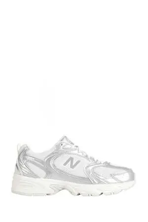 NEW BALANCE 530 Metallic Lace Up Sneakers - Silver