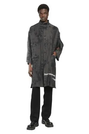 Yohji Yamamoto Jacquard Graphic Print Long Jacket