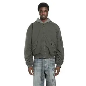 Balenciaga Hooded Standard Bomber Jacket - Grey