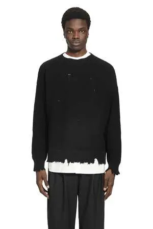 MAISON MARGIELA Distressed Cotton Knit Sweater