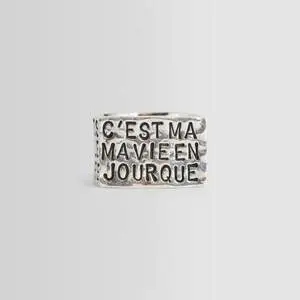 SERGE THORAVAL Ma Vie" Engraved Sterling Ring - Silver