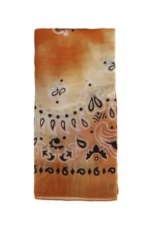 Destin Paisley Print Cotton Scarf - Orange