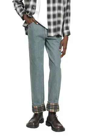 Burberry Light Wash Denim Straight Leg Jeans