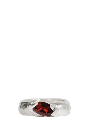 SIMUERO Enero Ring With Garnet Gemstone - Silver