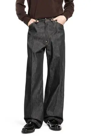 LEMAIRE Wide Leg Studded Denim Pants