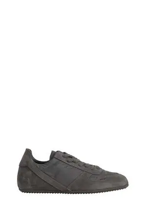Rick Owens Temple Minimal Suede And Technical Fabric Sneakers - Grey