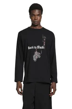 Yohji Yamamoto Graphic Long Sleeve T-shirt - Black