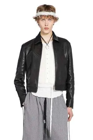ANN DEMEULEMEESTER Ulv Western Jacket In Leather