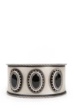 ANN DEMEULEMEESTER Luba Small Cabochon Engraved Cuff Bracelet