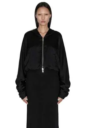 NVL GARDE Cropped Zip-up Hoodie With Pleated Sleeves