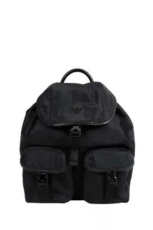 Emporio Armani Logo Nylon Backpack - Black