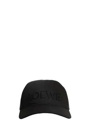 Loewe Logo Embroidered Cotton Baseball Cap - Black