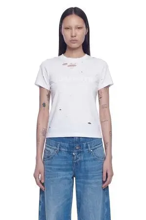 NVL GARDE Shrunken Logo Tee With Distressed Details