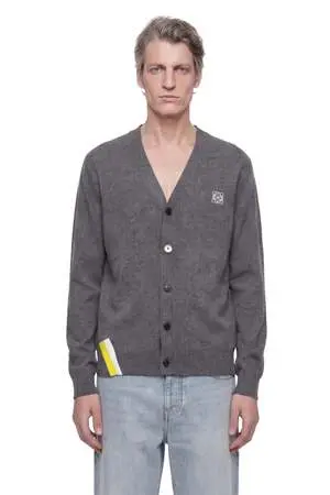 Loewe Wool V-neck Cardigan With Contrast Detailing