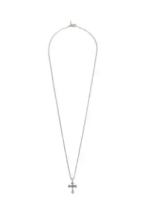 Emanuele Bicocchi Sterling Rose Cross Pendant Necklace - Silver