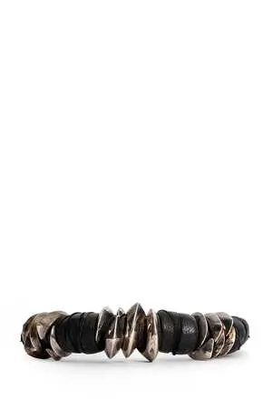 KD2024 Leather And Sterling Bracelet With Nail Details