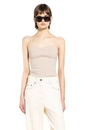 Max Mara Wool Knit Sweetheart Neck Sleeveless Top