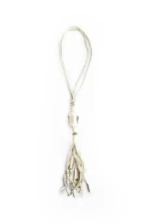 KD2024 Braided Leather Jaguar Pendant Necklace - Black