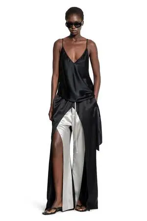 SSHEENA Asymmetrical Satin Top