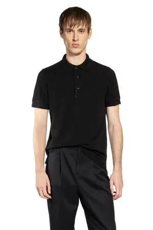 TOM FORD Cut And Sewn Shirt Sleeve Polo Shirt - Black